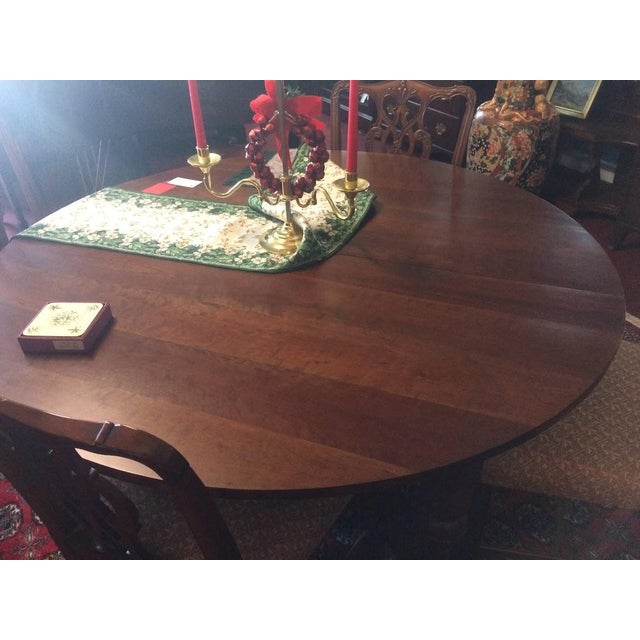 Vintage Dining Table, Round Table, Cherry Dining Table | Chairish