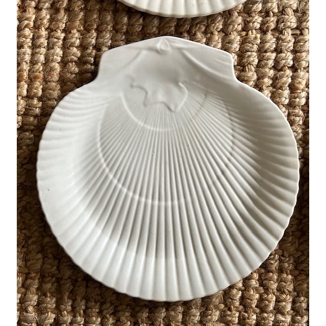 Mid Century Wedgwood Shell Plates, Signed | Chairish