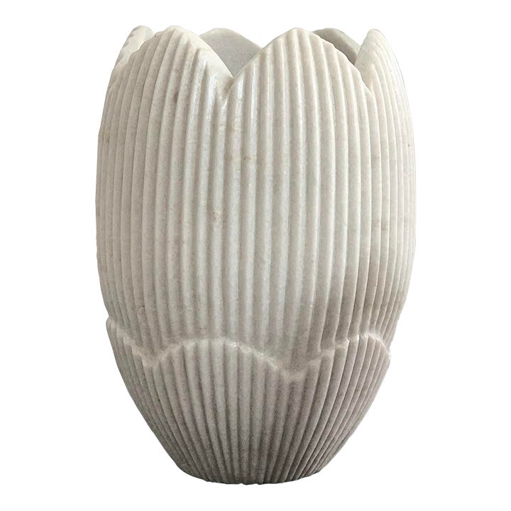 Marble Flower Vase Modern Minimal Design | Chairish