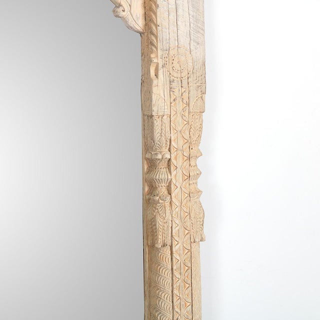 Antique Indian Teakwood Window Frame + Mirror | Chairish