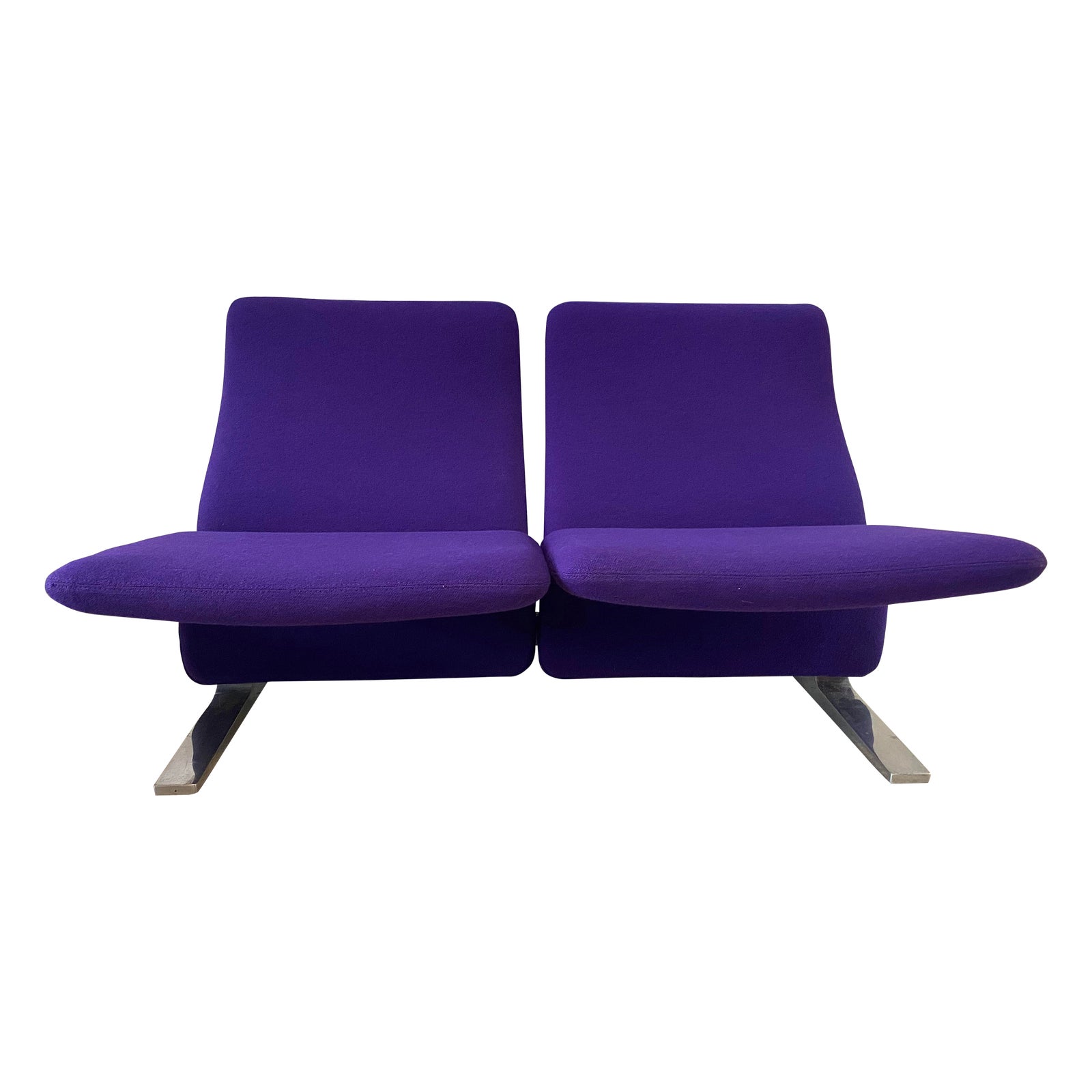 1970s Pierre Paulin Purple Concord Settee Sofa for Artifort | Chairish