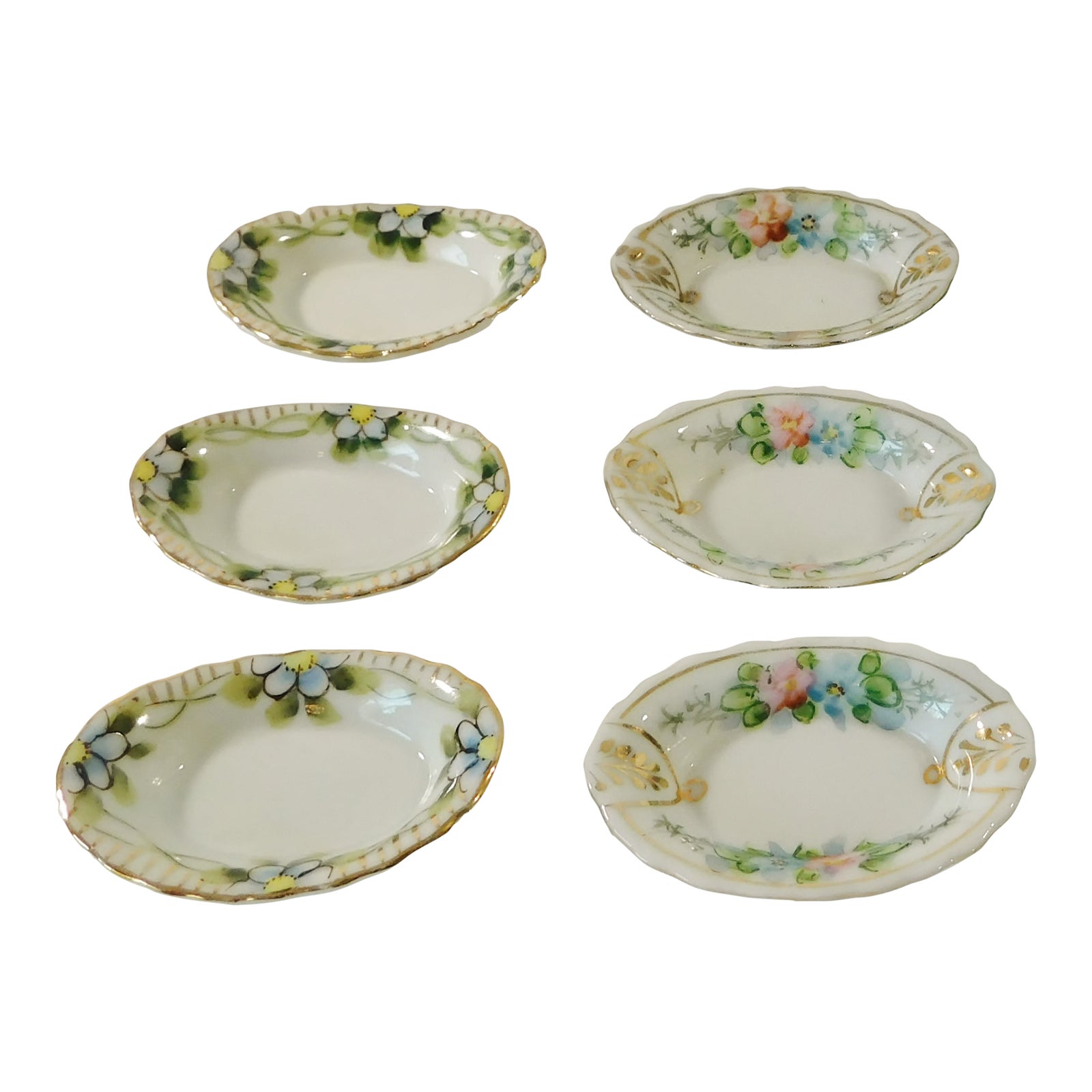 Antique Hand Painted Floral Porcelain Nippon Individual Salt Cellar ...