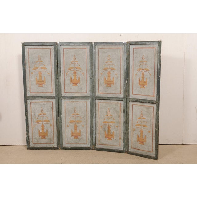 19th Century French Folding Screen With Original Hand-Painted Outdoor ...