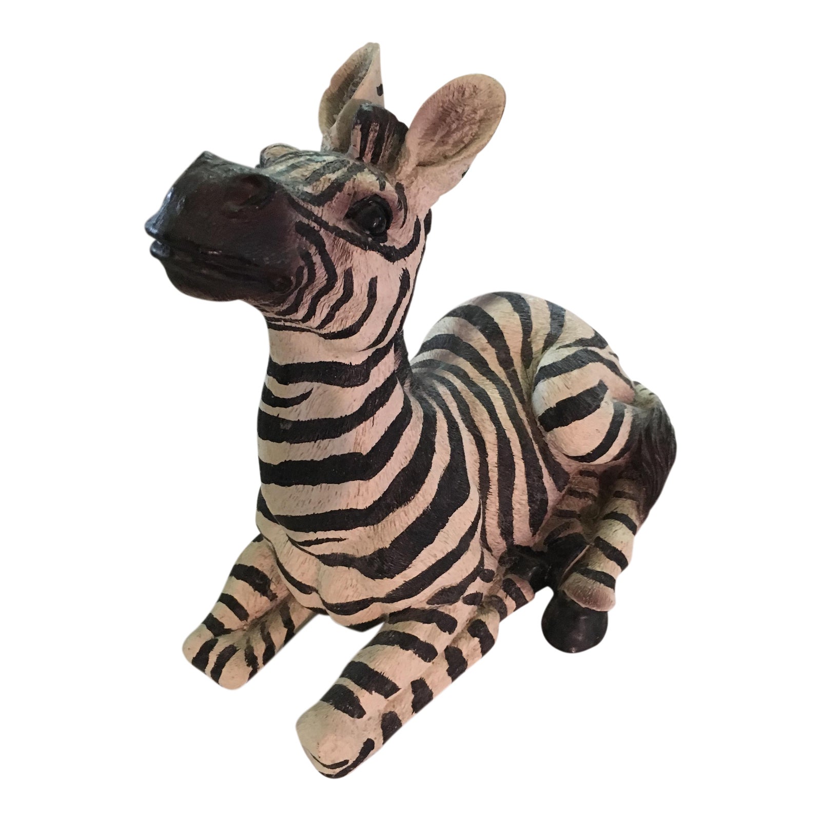 Vintage Resting Zebra Figure | Chairish