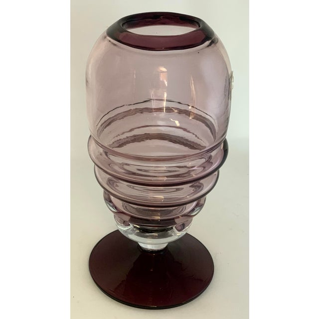 Late 20th Century Blenko Handblown Amethyst Purple Art Glass Vase ...