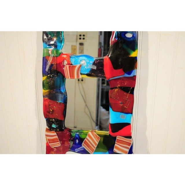 33 X 12 Art Glass Rainbow Mosaic Triple Molten Candy Color Wall Mirror ...