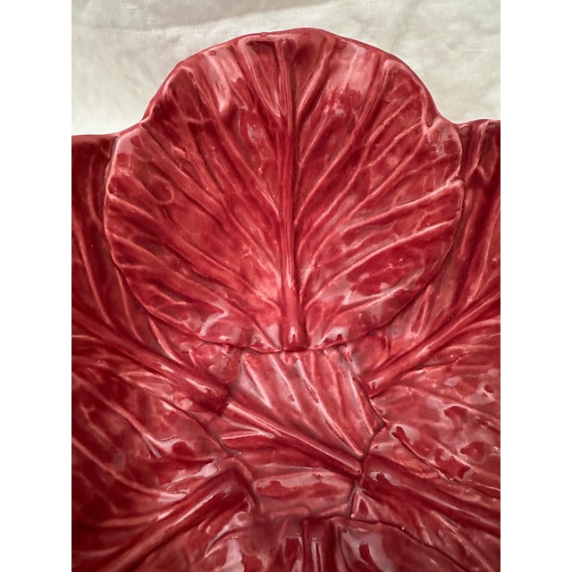 Vintage Handmade Red Cabbage Leaf Bowl by Jan Pugh | Chairish