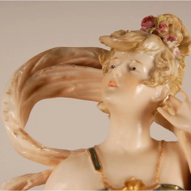 Austrian Art Nouveau Porcelain Figures, Set of 2 | Chairish