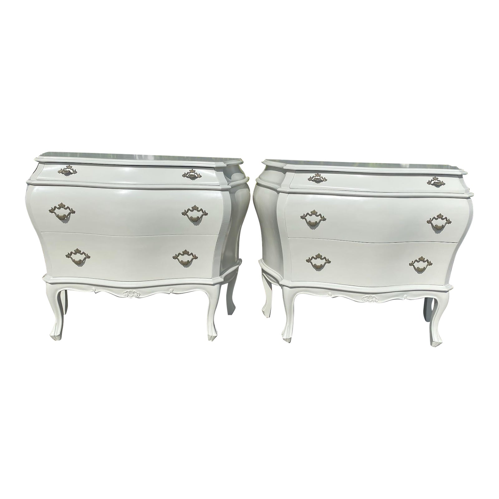 Vintage Pair of Solid Wood Bombay Chests | Chairish