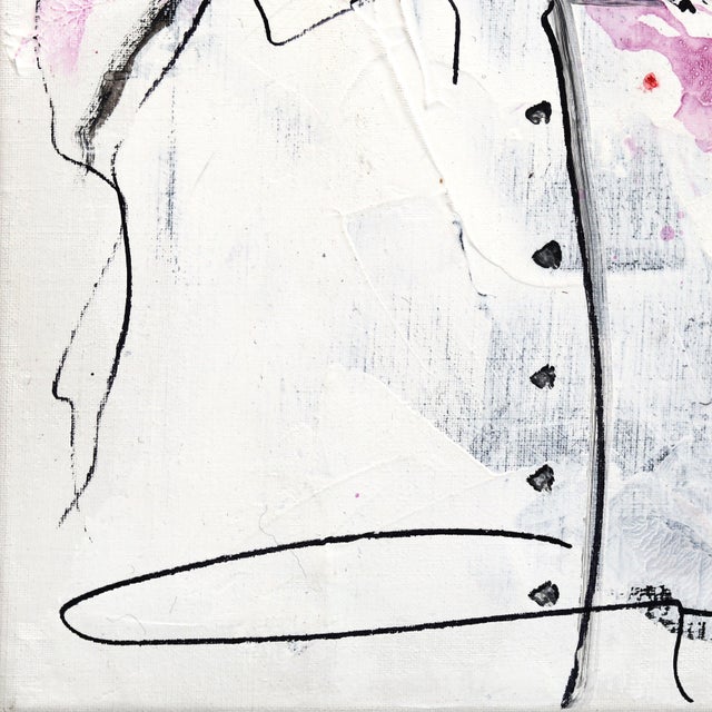 Another Fine Meal - Figurative Textured Purple Tone Acrylic Painting on ...