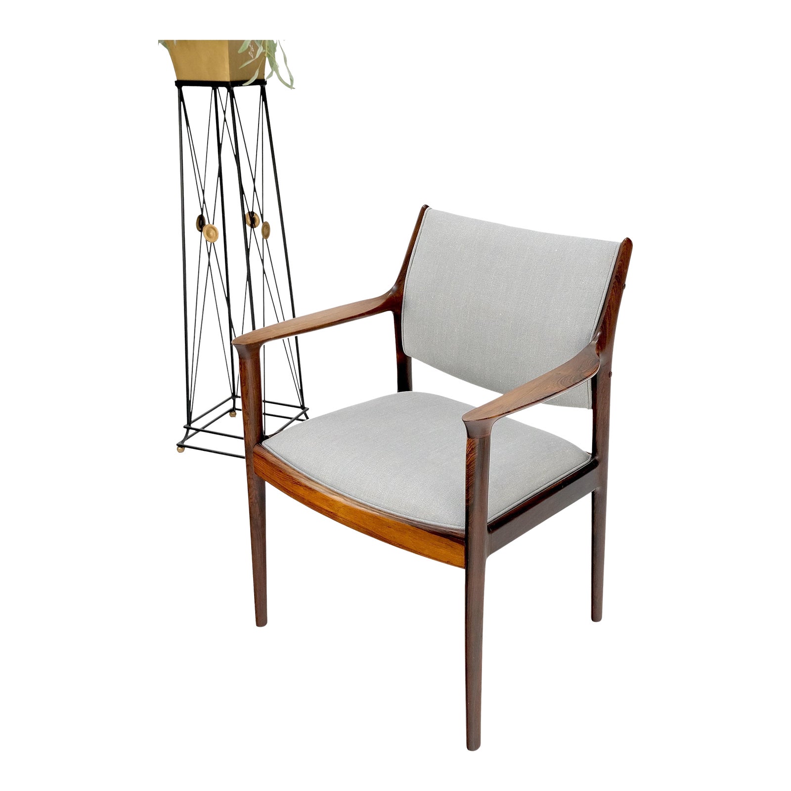 Solid Rosewood New Upholstery Danish Mid-Century Modern Side Office ...