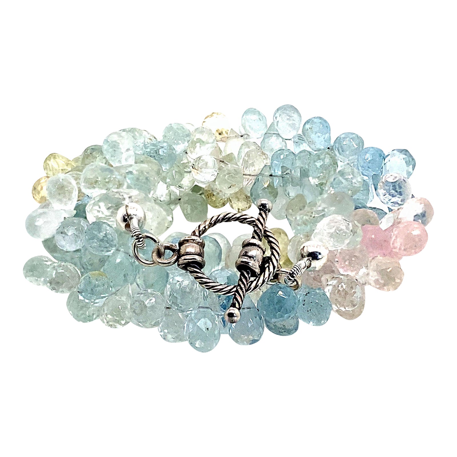 Flashing, Sparkling Multi Color Beryl Briolette Necklace | Chairish