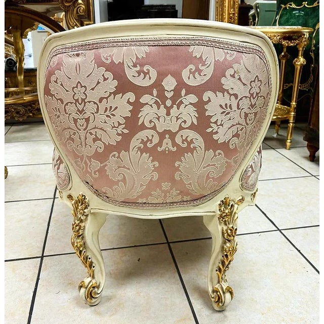 French Rococo Style Bench With Gold Details | Chairish