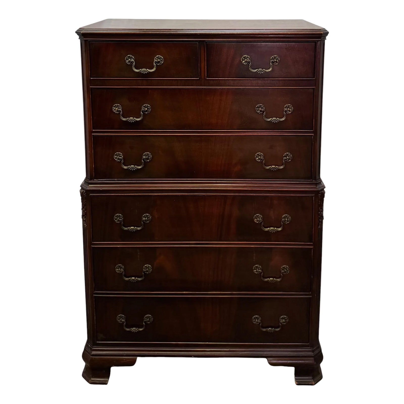 Vintage White Furniture Traditional Chippendale Stlye Mahogany Chest of ...