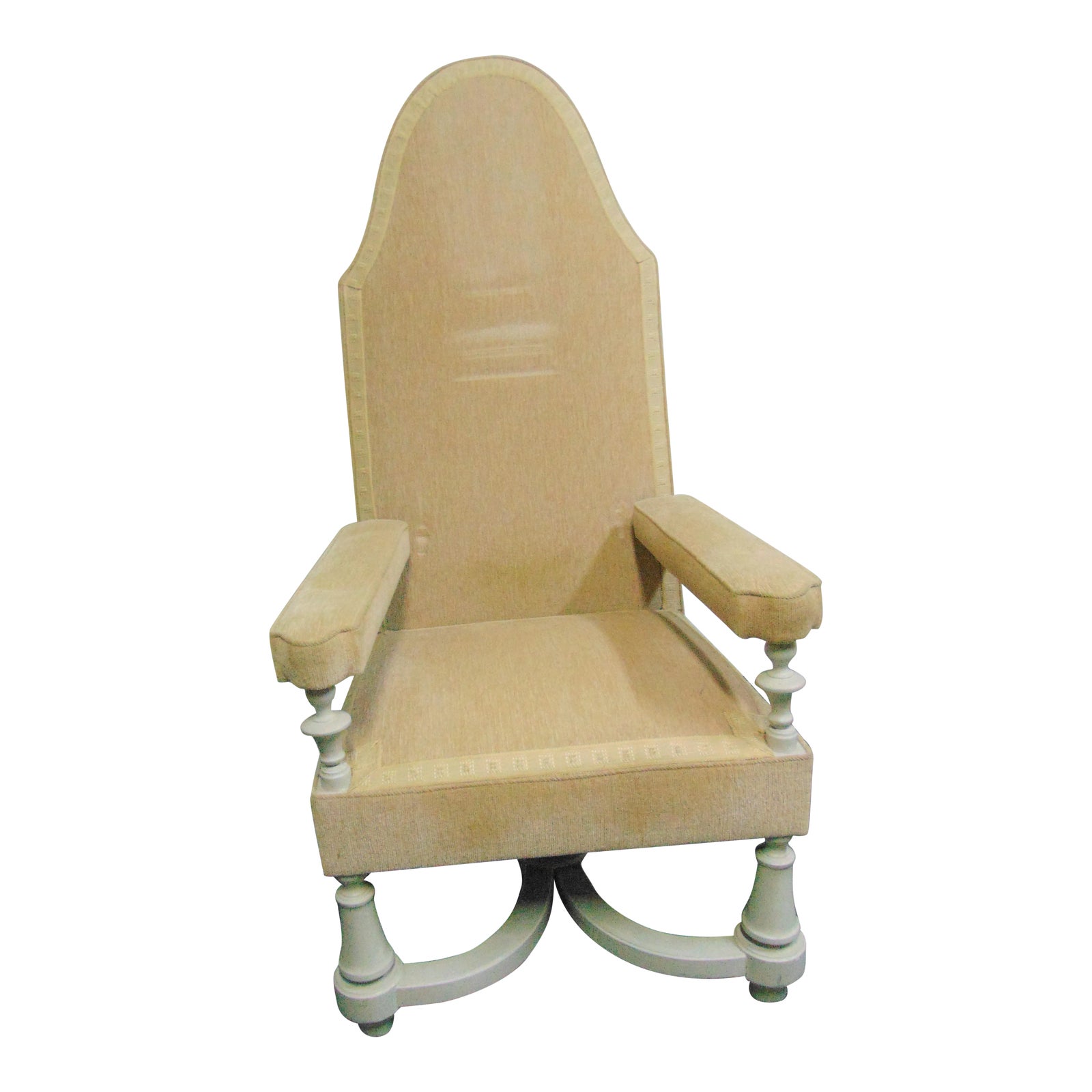 William & Mary English Style High Back Lounge Chair | Chairish