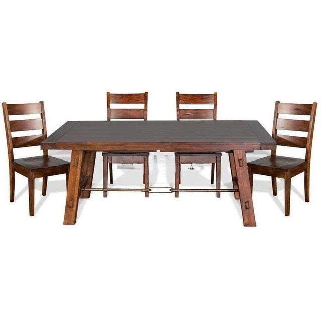 Rustic Solid Wood Extendable Dining Table With 2 Leaves | Chairish