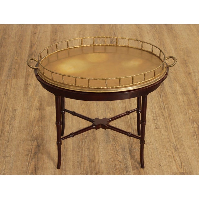 Regency Style Mahogany Brass Butler's Tray Table | Chairish