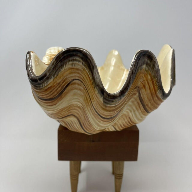 Vintage Fitz and Floyd Nautilus Striped Clam Shell Planter Wall Pocket ...