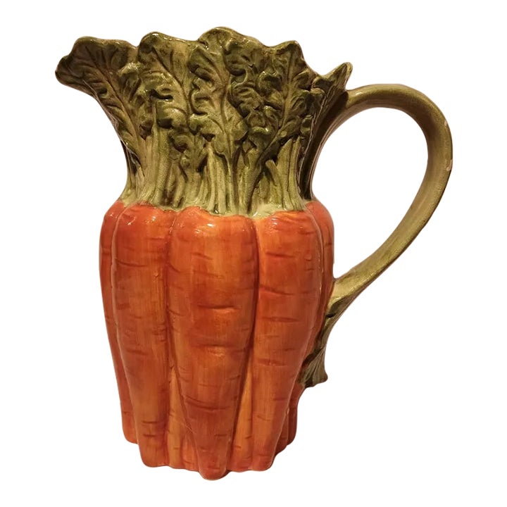 1990s Vintage Fitz & Floyd Carrot Bunch Pitcher | Chairish