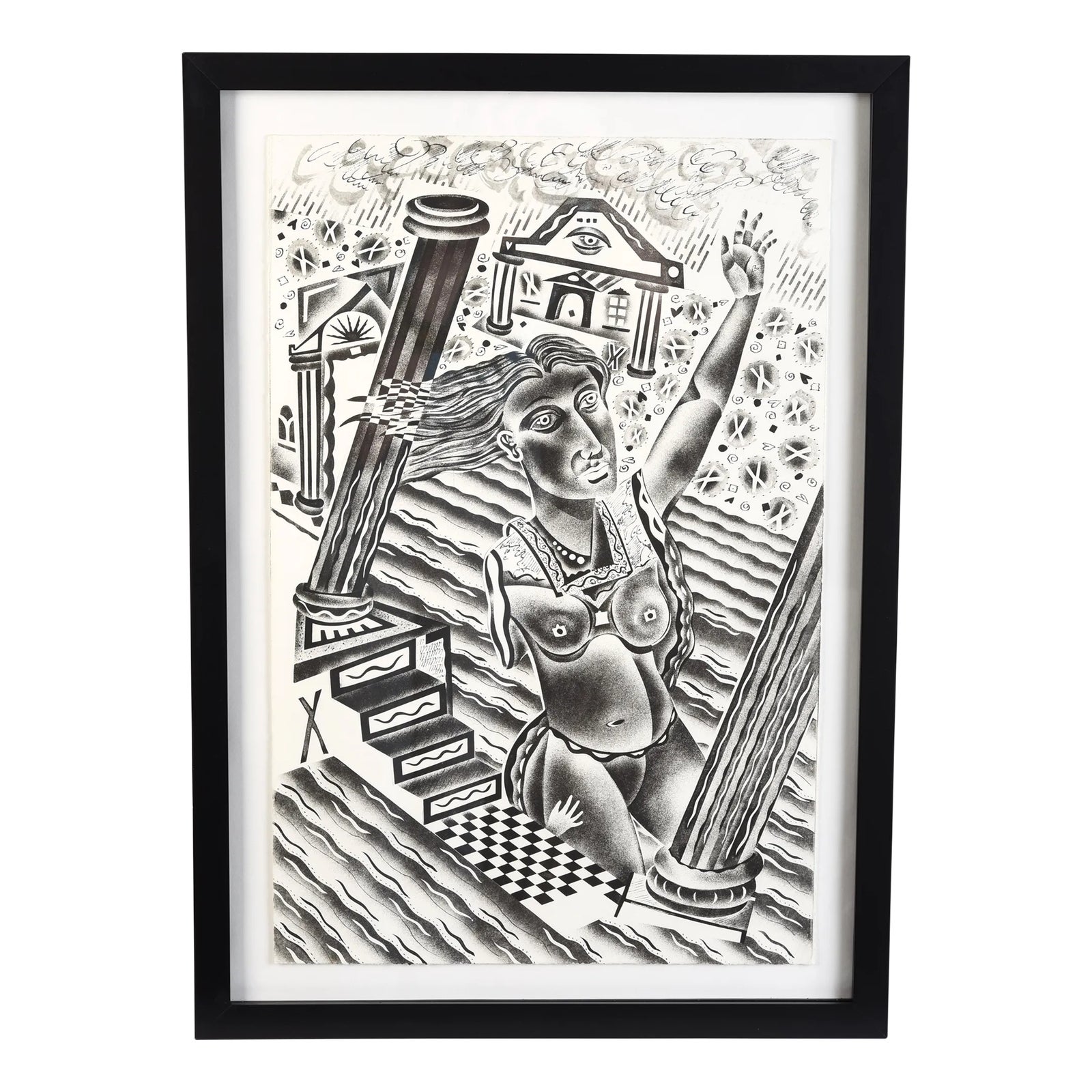 Patrick Wadley Print Black White Nude Etching | Chairish