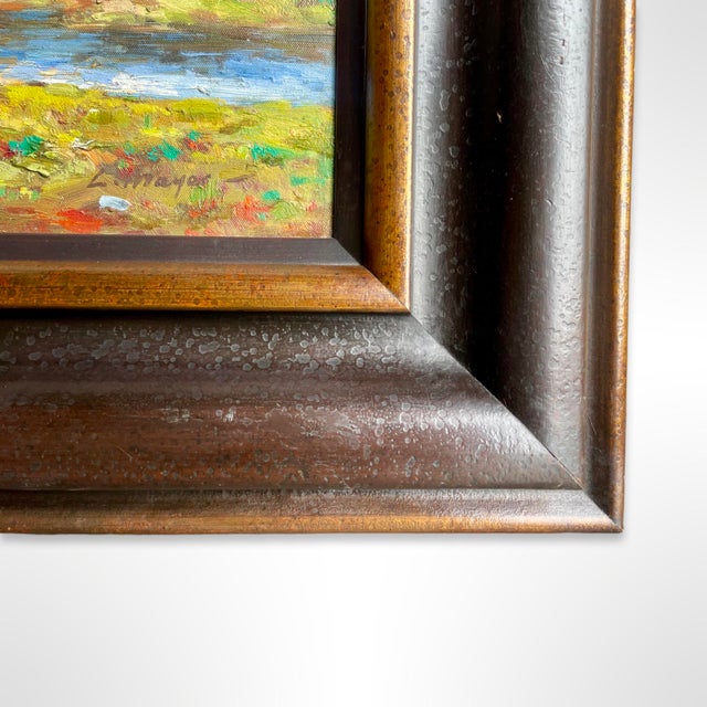 L. Mayer Landscape Oil Painting, Signed & Framed Original Vintage Art ...