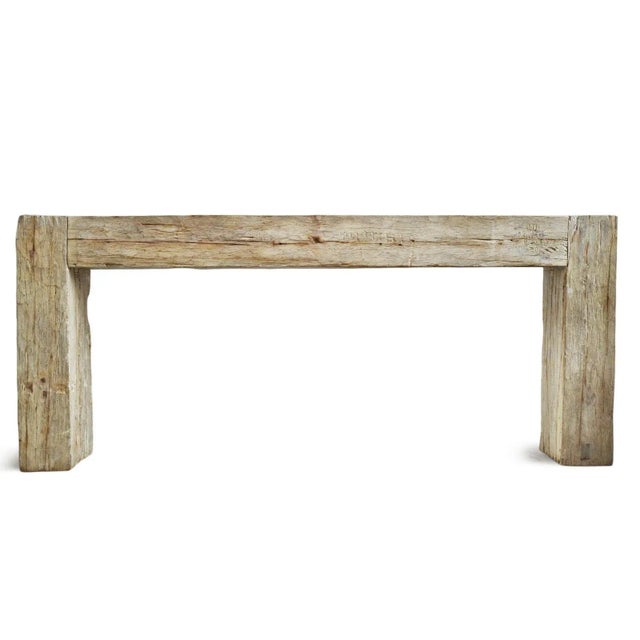 Reclaimed Bleached Beam Console Table | Chairish
