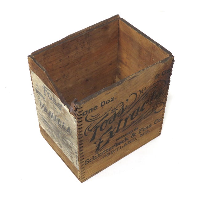 1900s Primitive Vanilla Extract Wood Shipping Crate | Chairish