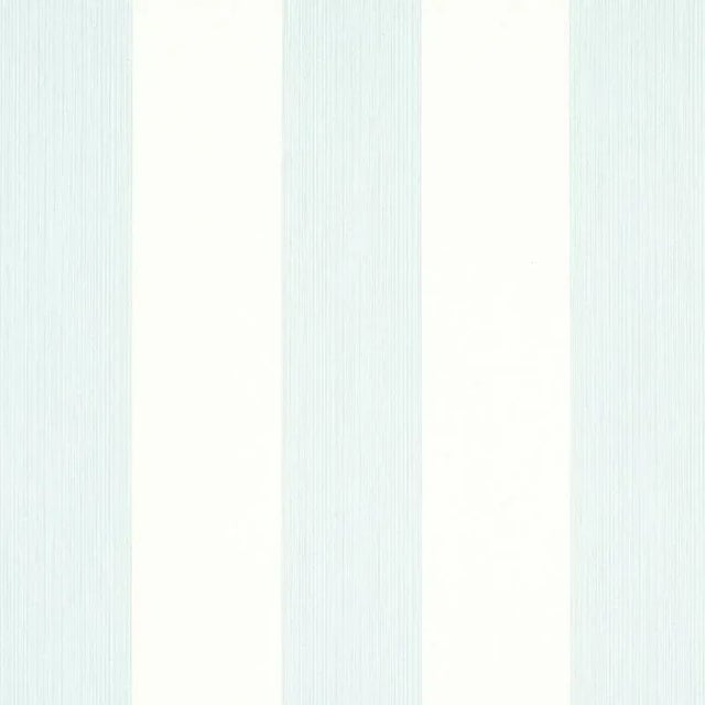 Schumacher Edwin Stripe Wide Wallpaper in Sky | Chairish
