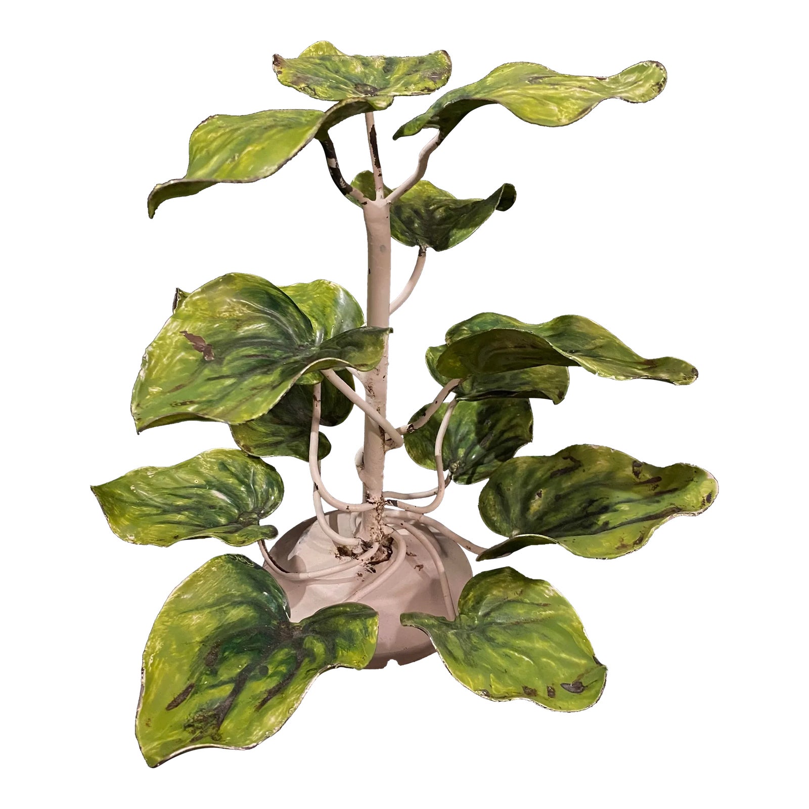 Mid 20th Century Tole Metal Painted Ivy Leaf Leaves Plant Centerpiece ...