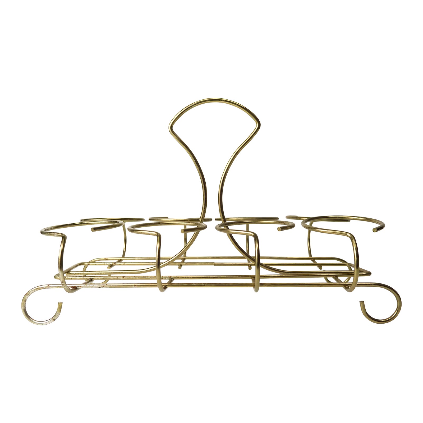 Mid Century Modern Brass Finish 8 Drinks Caddy | Chairish