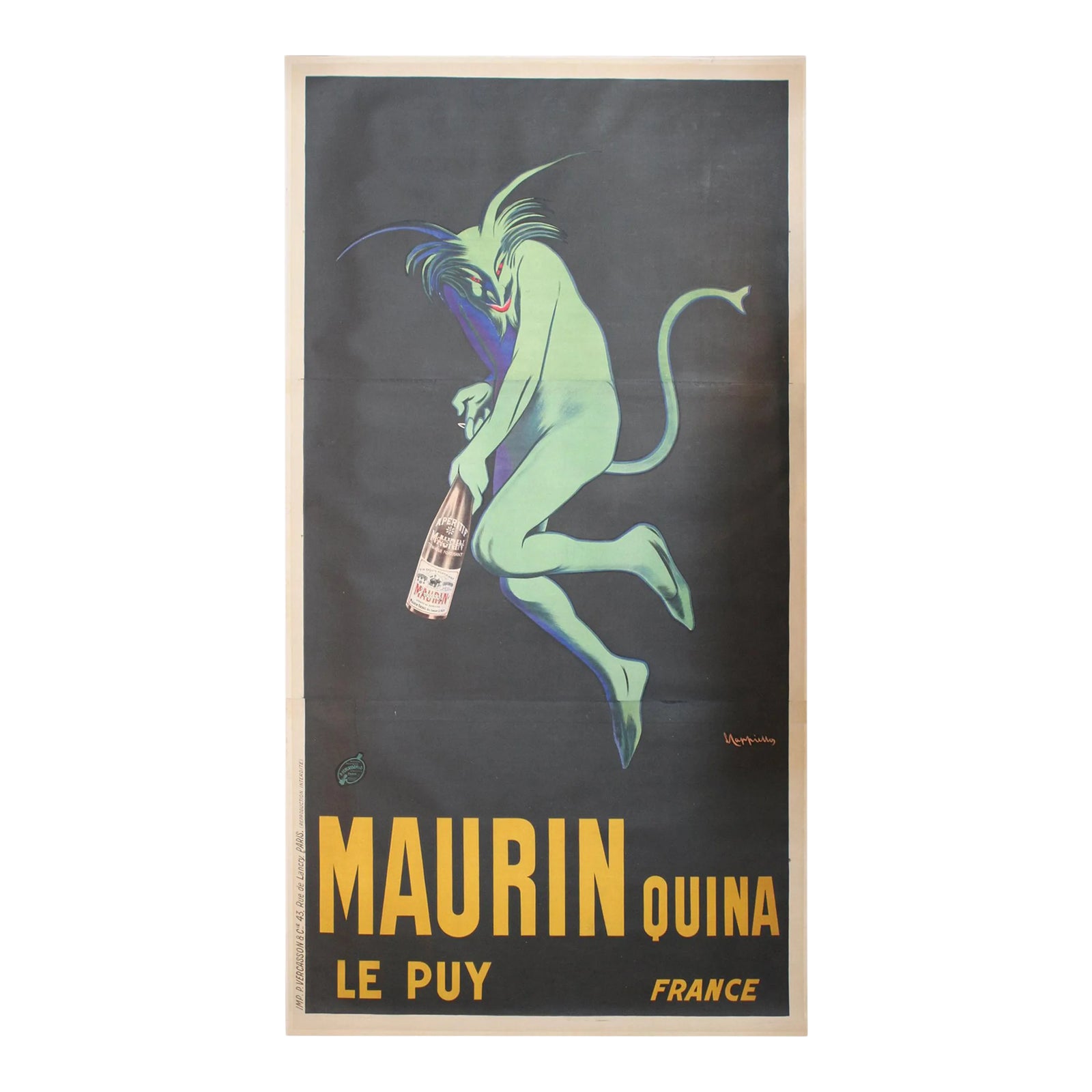 Early 20th Century Maurin Quina Ley Puy French Poster | Chairish