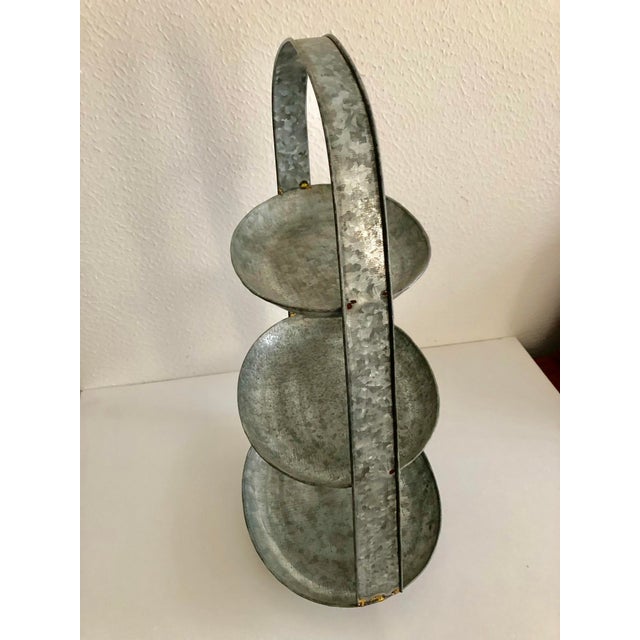 Contemporary Three Tier Metal Serving Stand | Chairish