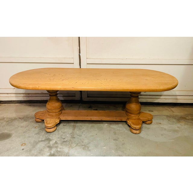 Antique English Oak Oblong Dining Table | Chairish