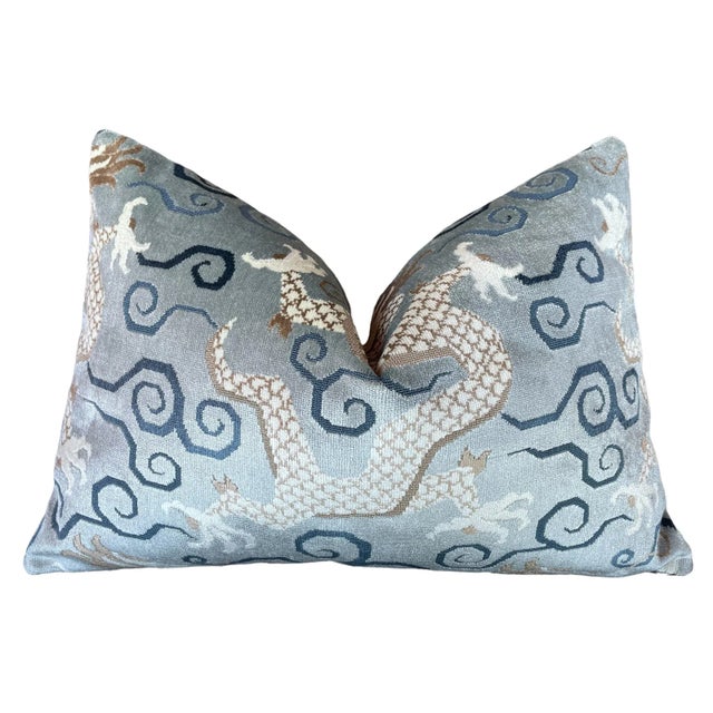 Celestial Bixi Dragon Cut Velvet Schumacher Pillow 16x24 Chairish