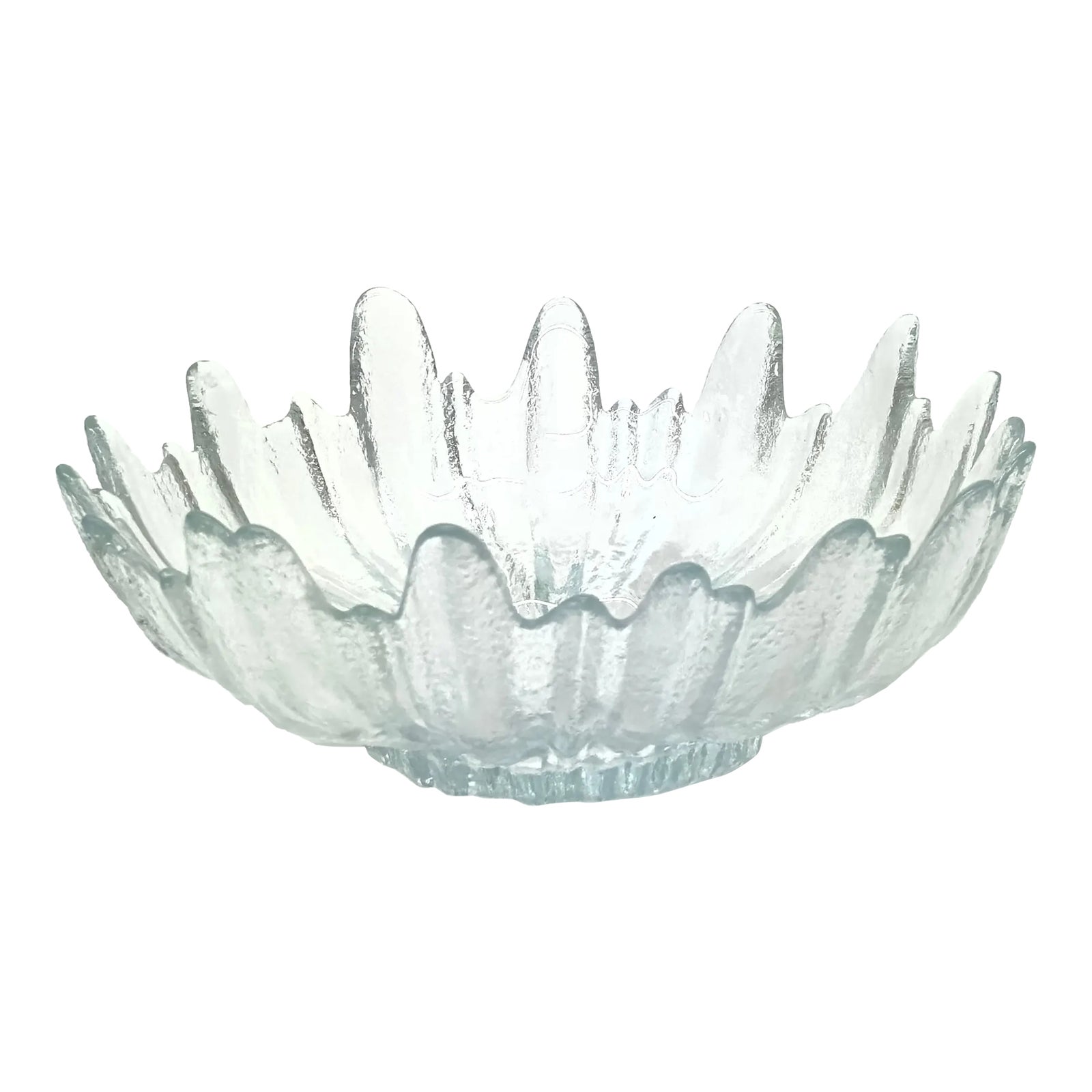 Mid Century Modern Large Alaska Glass Serving Bowl by Pukeberg Sweden ...