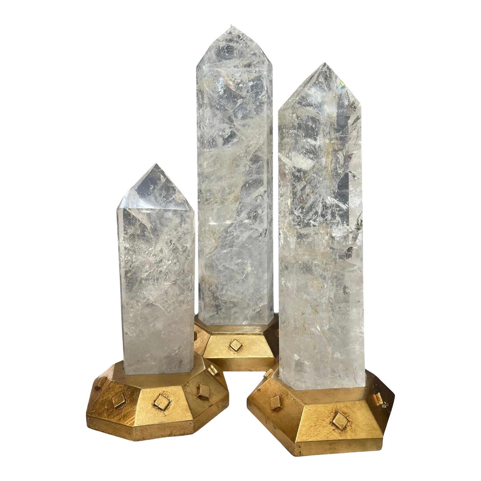 Set of 3 Rock Crystal Tower Points, u.s.a, Mid 20th Century | Chairish
