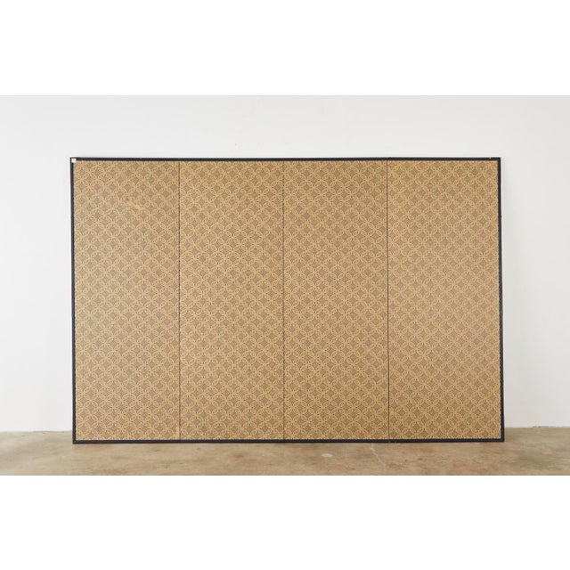 Japanese Four-Panel Rimpa Screen Floral Autumn Landscape | Chairish