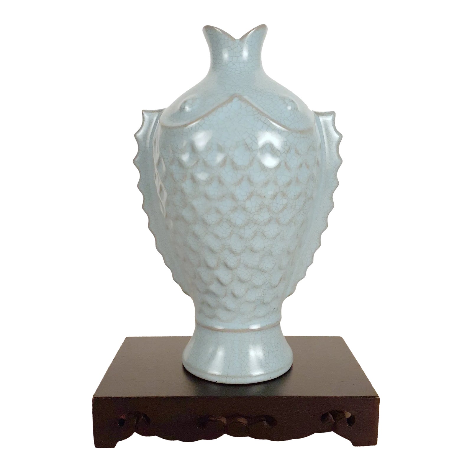 Early 20th Century Chinese Porcelain Ru Yao Buddhist Symbol Vase | Chairish