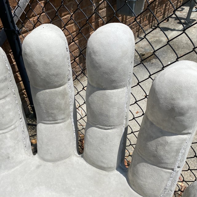 1990s Substantial Sculptural Concrete Hand Chairs - a Pair | Chairish