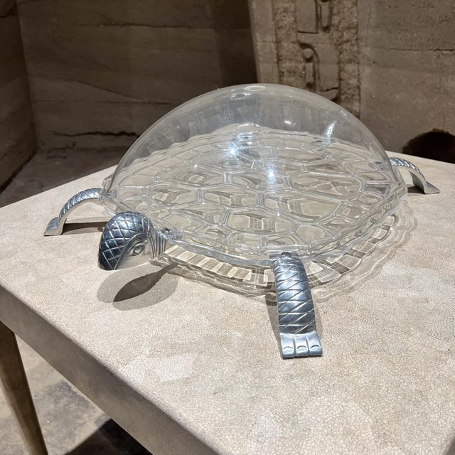 1970s Arthur Court Turtle Dome Serving Tray Lucite Aluminum | Chairish