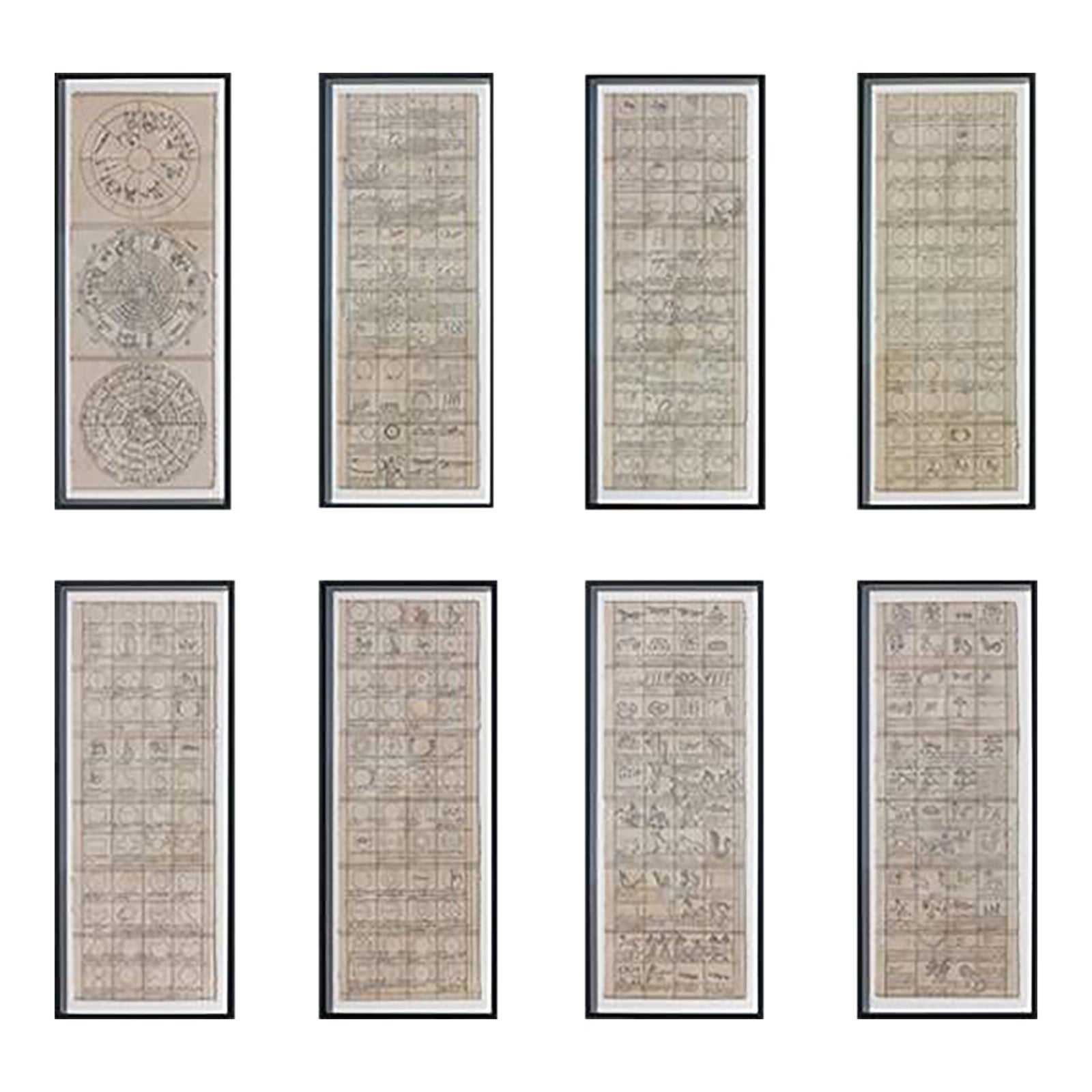 Early 20th Century Burmese Buddhist Astrology Panels - Set of Eight ...