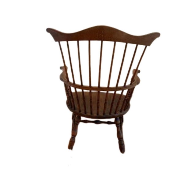 Vintage Comb Back Wood Rocking Chair | Chairish