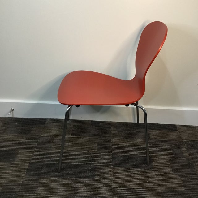 Knoll Studio Sprite Red/Orange Molded Plywood Side Chair | Chairish