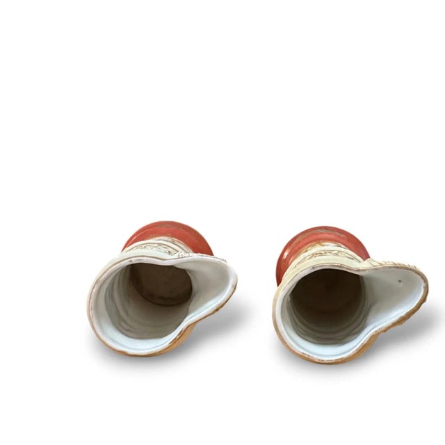 Victoria Carlsbad Austria, Near Pair of Porcelain Mask Spout Pitchers ...