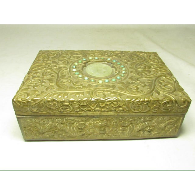 Chinese Brass Repousse Box | Chairish