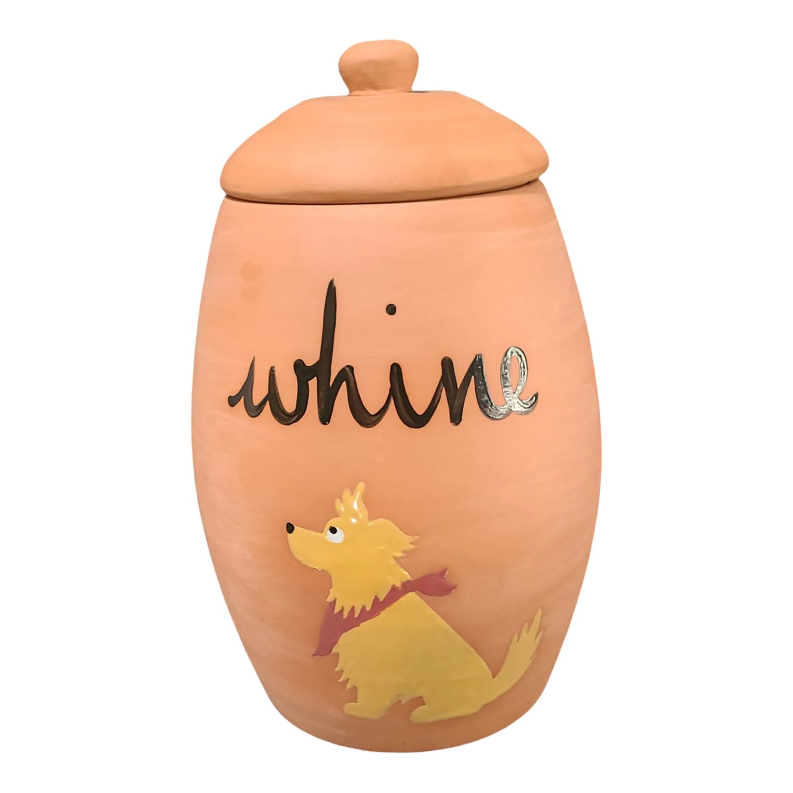 Vintage Hand Painted Terra-Cotta Pottery Golden Retriever "Whine" Zappa ...