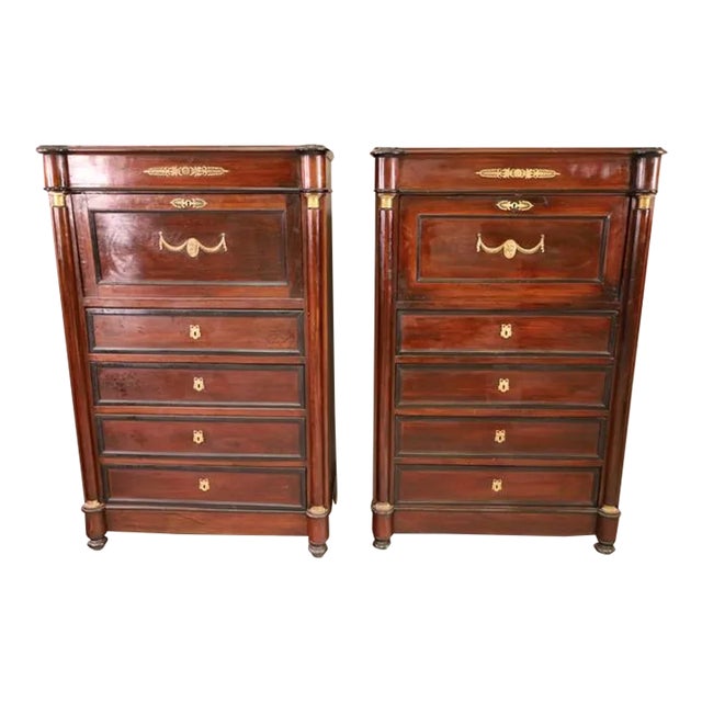 Pair of 19th Century French Empire Secretaries | Chairish