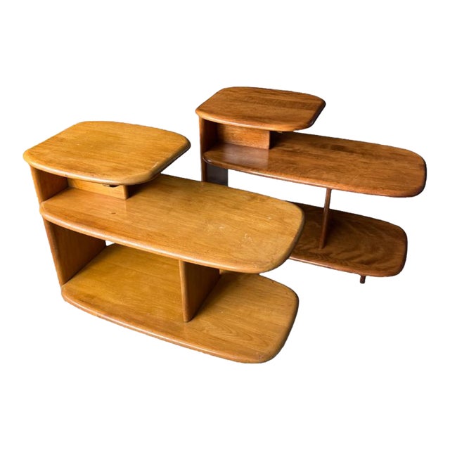 Vintage 1940s Heywood-Wakefield Three-Tier Surfboard End Tables, Model ...
