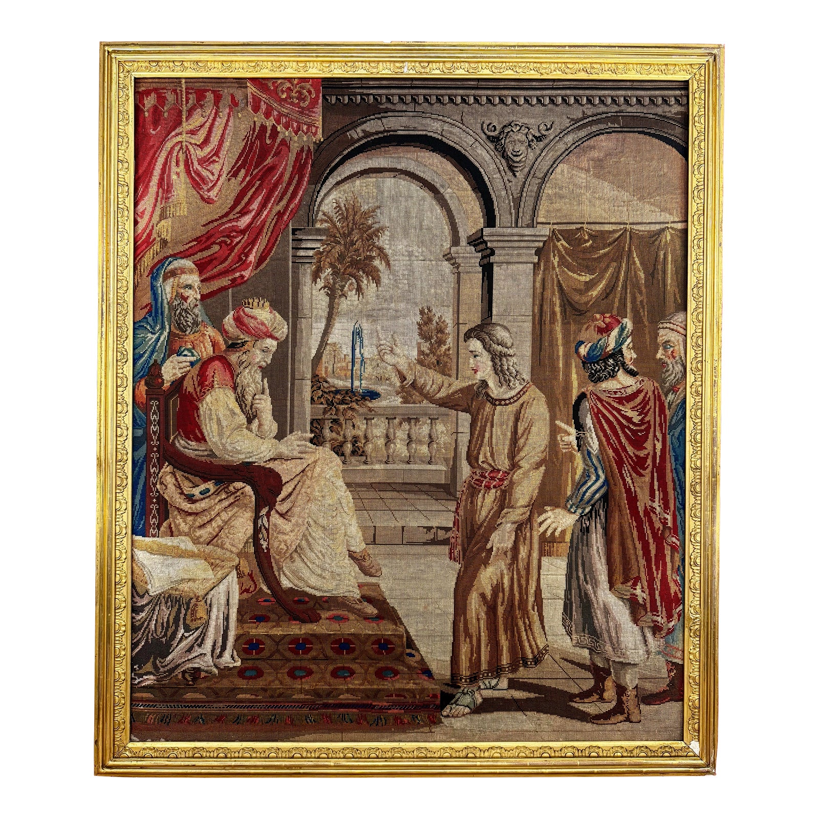 Tapestry Depicting Joseph Interpreting the Dream of Pharaoh | Chairish