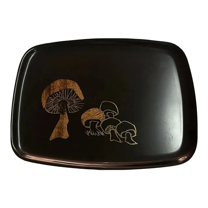 1960s Couroc Mushroom Design Footed Tray | Chairish